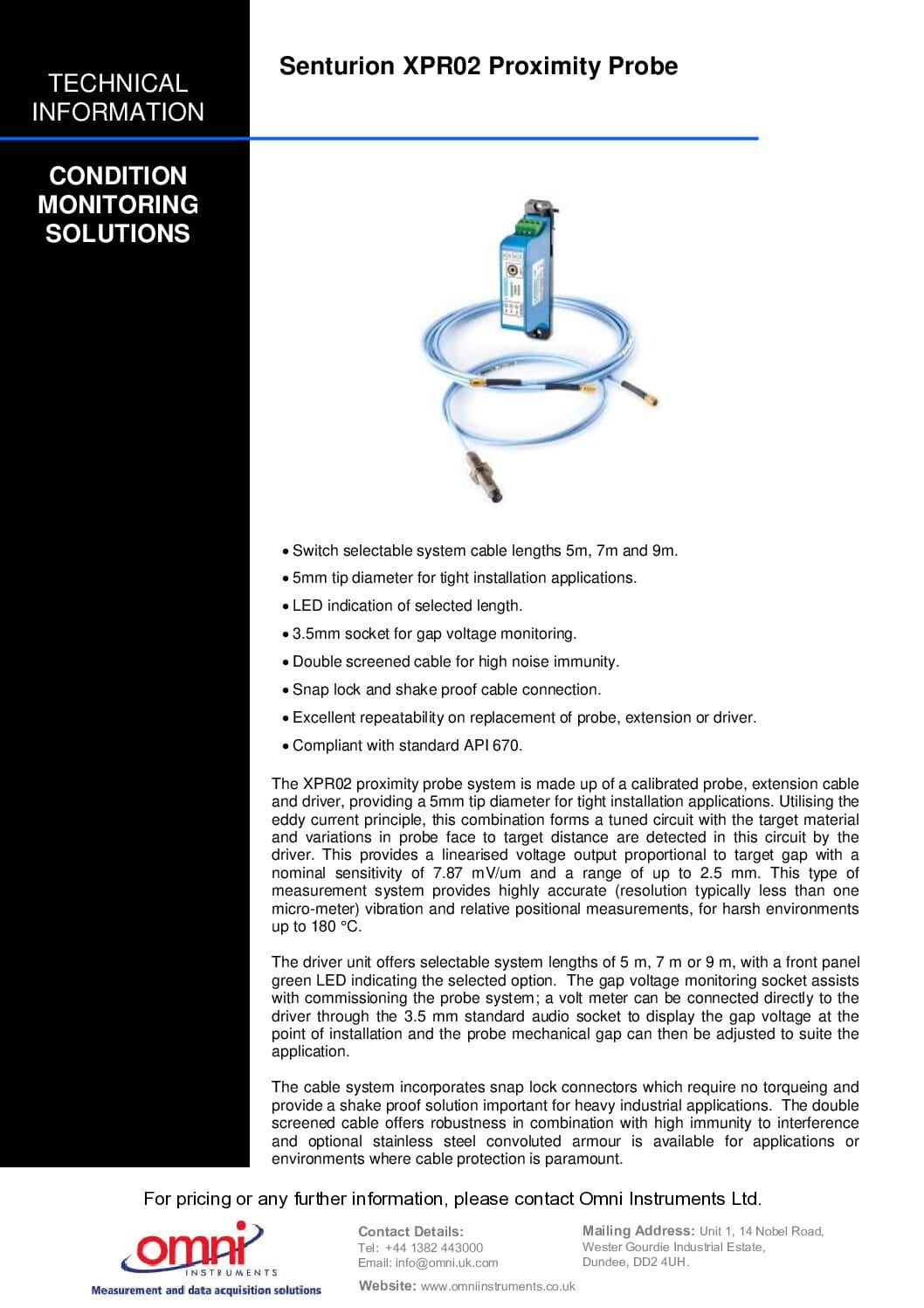 DISPLACE-Senturion-XPR02-Proximity-Probe-pdf-1 - Omni Instruments