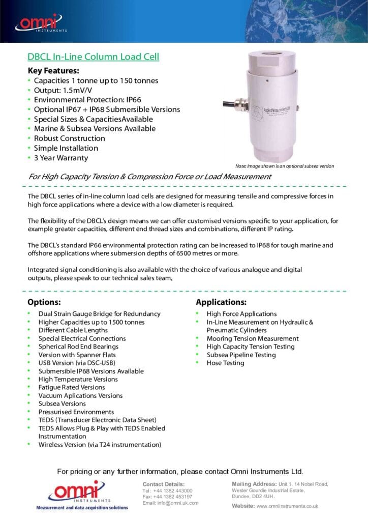 LOAD-DBCL-Series-In-Line-Column-Load-Cell-pdf - Omni Instruments