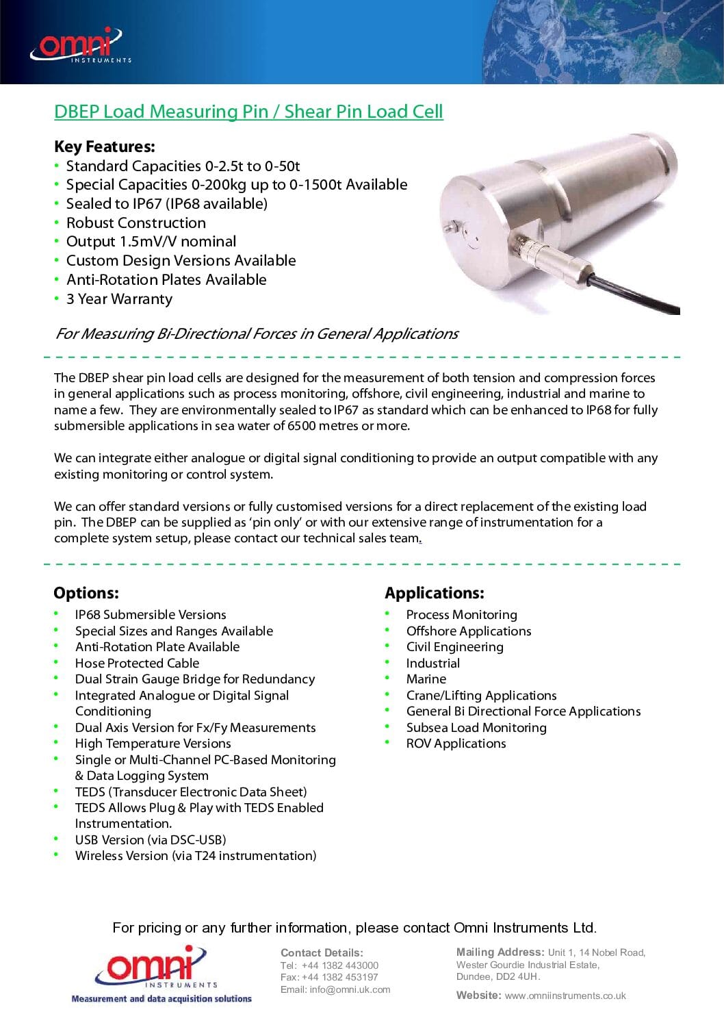 LOAD-DBEP-Shear-Pin-Load-Cell-pdf - Omni Instruments