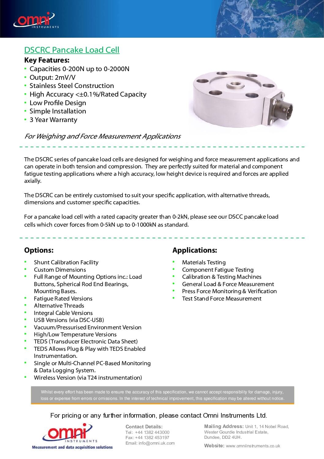 LOAD-DSCRC-Low-Profile-Pancake-Load-Cell-pdf - Omni Instruments