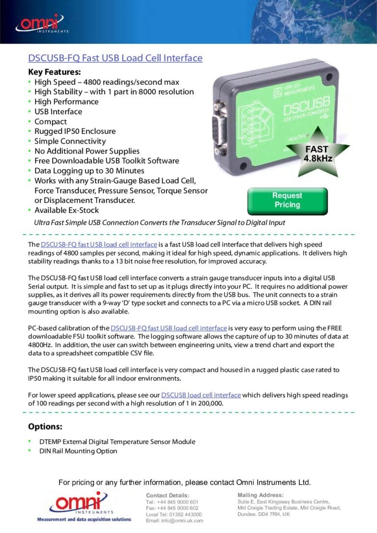 LOAD-DSCUSB-FQ-High-Speed-USB-Load-Cell-Strain-Gauge-Digitiser-Module ...