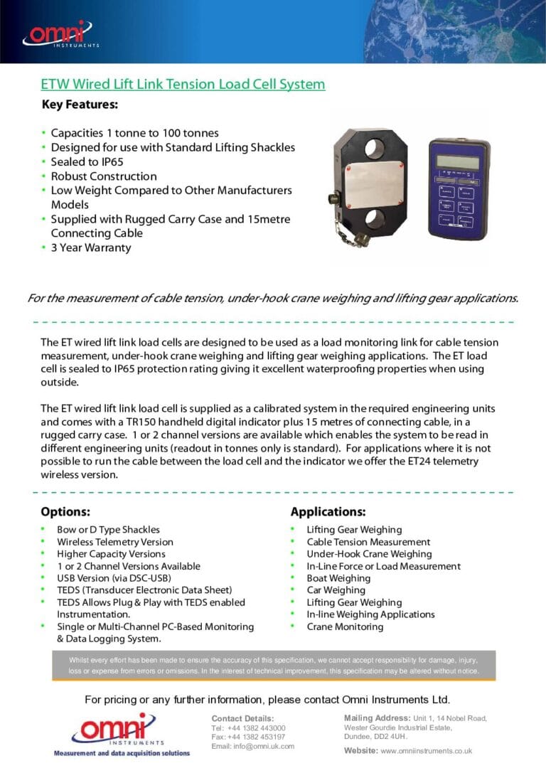 LOAD-ETW-Wired-Lift-Link-Tension-Load-Cell-System-pdf - Omni Instruments