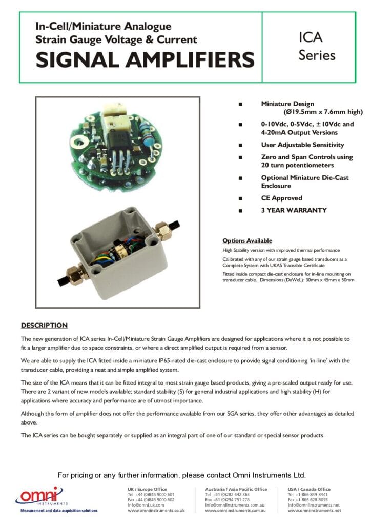 LOAD-ICA-Load-Cell-Signal-Amplifiers-pdf - Omni Instruments