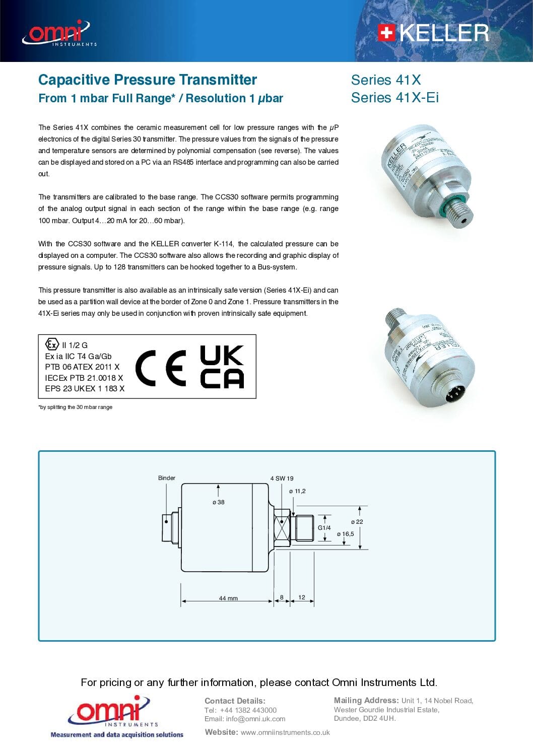 Series-41X-Capacitive-Pressure-Transmitter-pdf - Omni Instruments