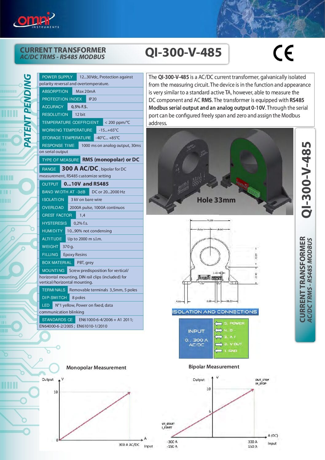 VOLT-QI-300-V-485-Current-Transformer-with-RS485-Output-pdf - Omni ...