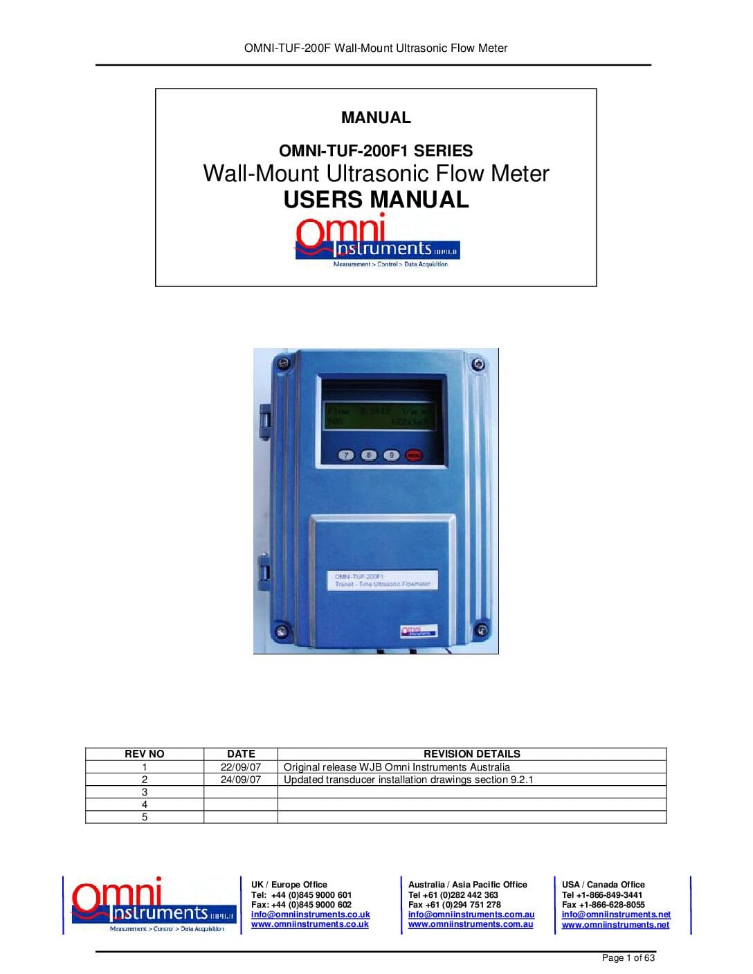 FLOW-OMNI-TUF-200F-Manual-pdf - Omni Instruments