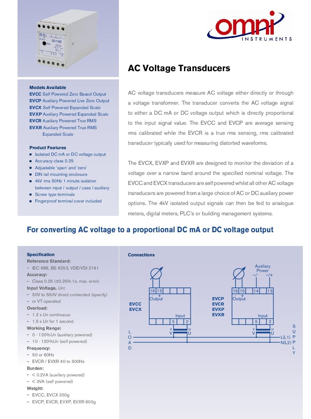 VOLT-AC-Voltage-Transducer-pdf - Omni Instruments