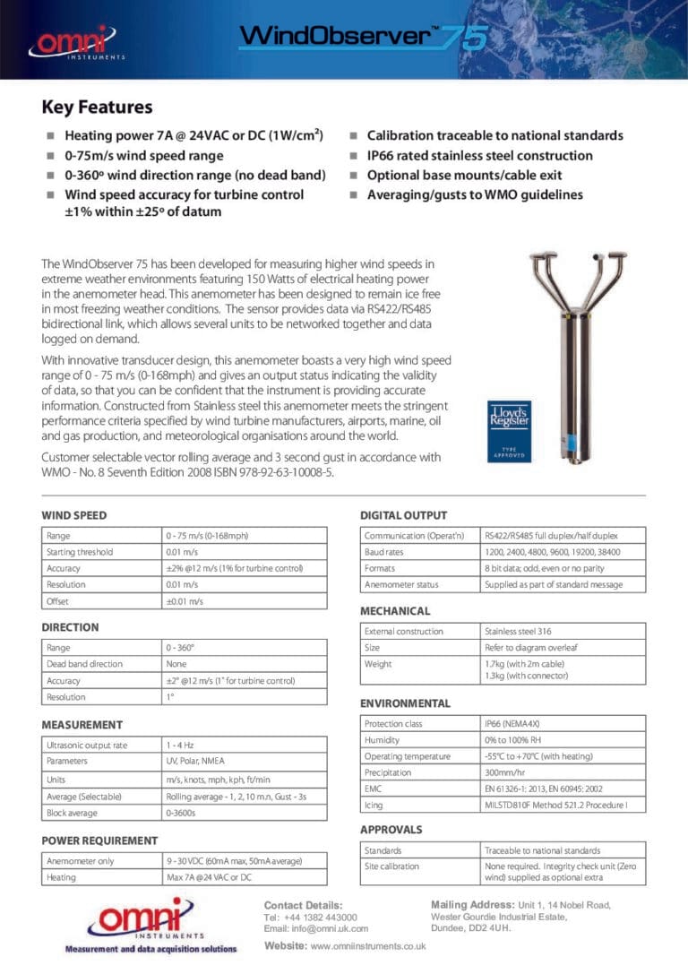 WindObserver-75-Ultrasonic-Anemometer-pdf-1 - Omni Instruments