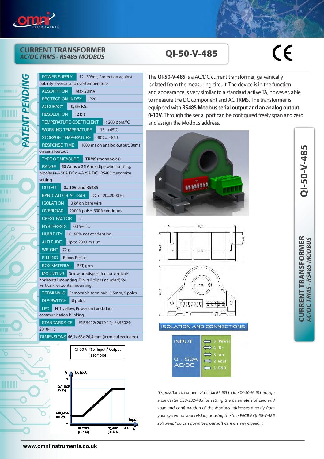 VOLT-QI-50-V-485-Current-Transformer-with-RS485-Output-pdf - Omni ...