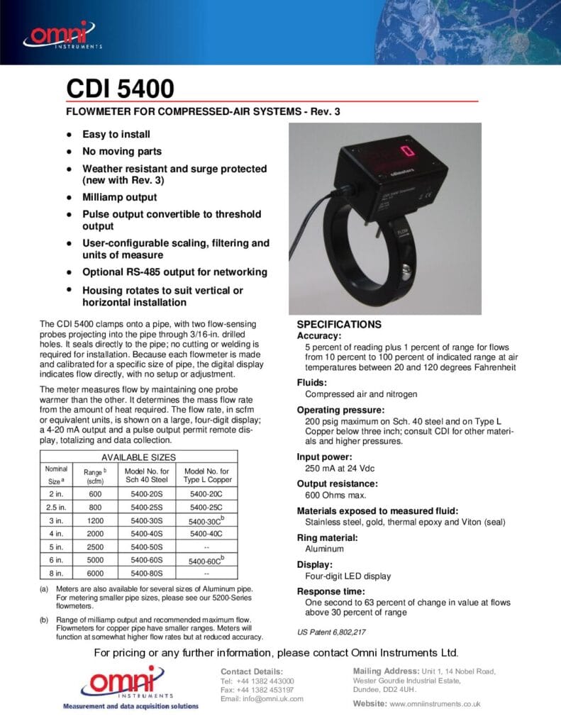 FLOW-CDI-5400-Compressed-Air-Flow-Meter.-Revision-3-pdf - Omni Instruments
