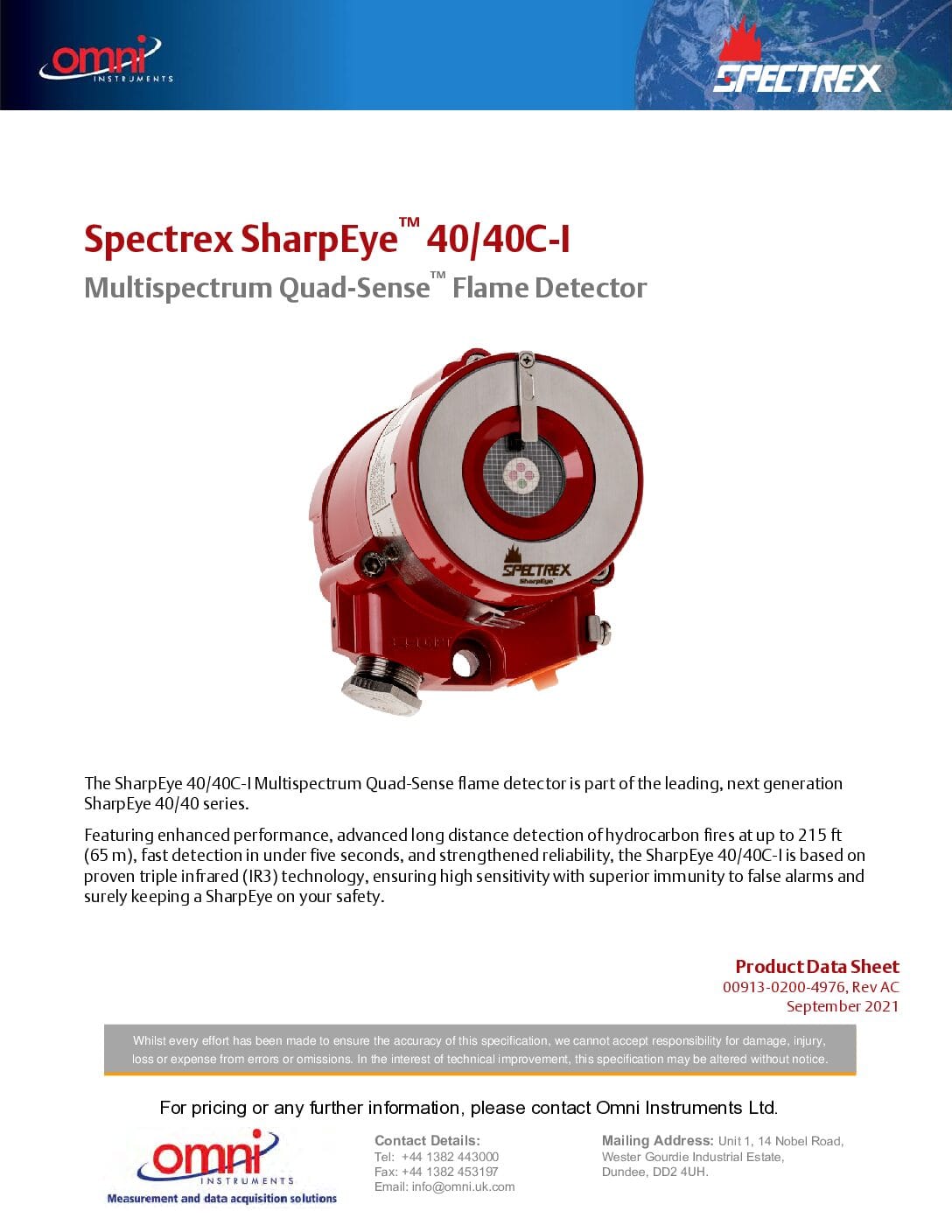 GAS-Spectrex-SharpEye-40-40C-I-Flame-Detector-pdf - Omni Instruments