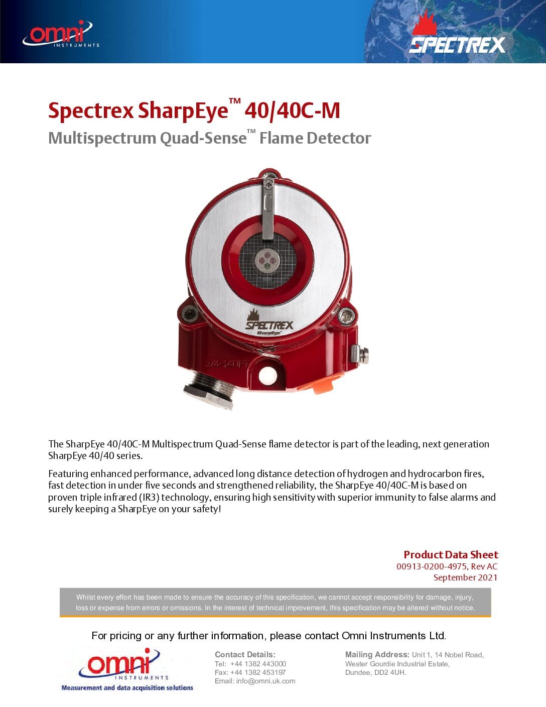 GAS-Spectrex-SharpEye-40-40C-M-Flame-Detector-pdf - Omni Instruments