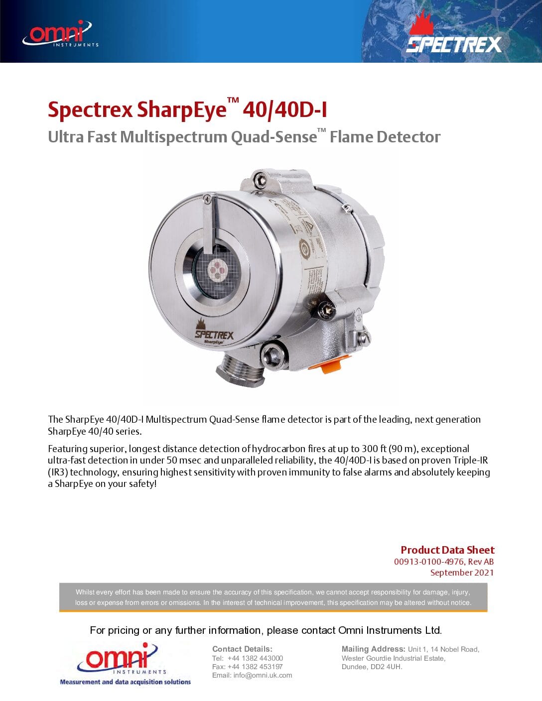 GAS-Spectrex-SharpEye-40-40D-I-Flame-Detector-pdf - Omni Instruments