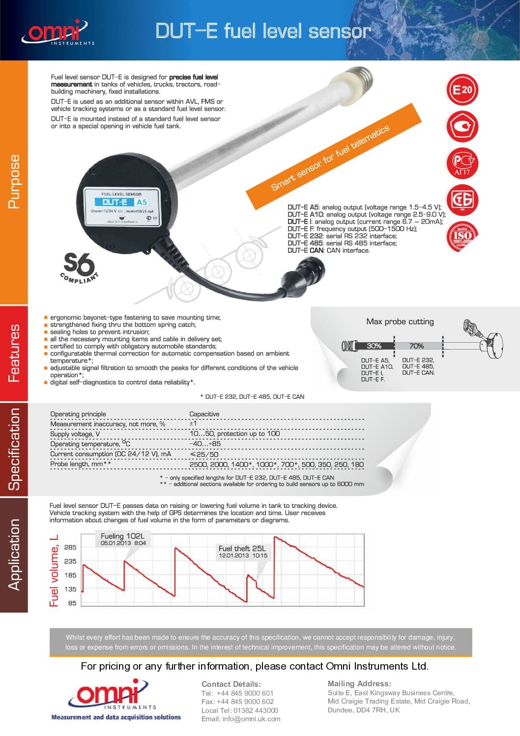 LEVEL-DUT-E-Fuel-Level-Sensor-pdf - Omni Instruments