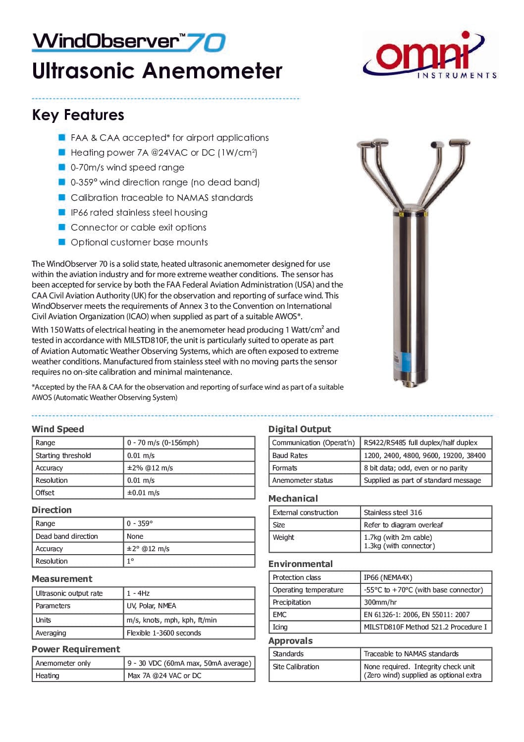 WEATH-WindObserver-70-Ultrasonic-Anemometer-pdf - Omni Instruments