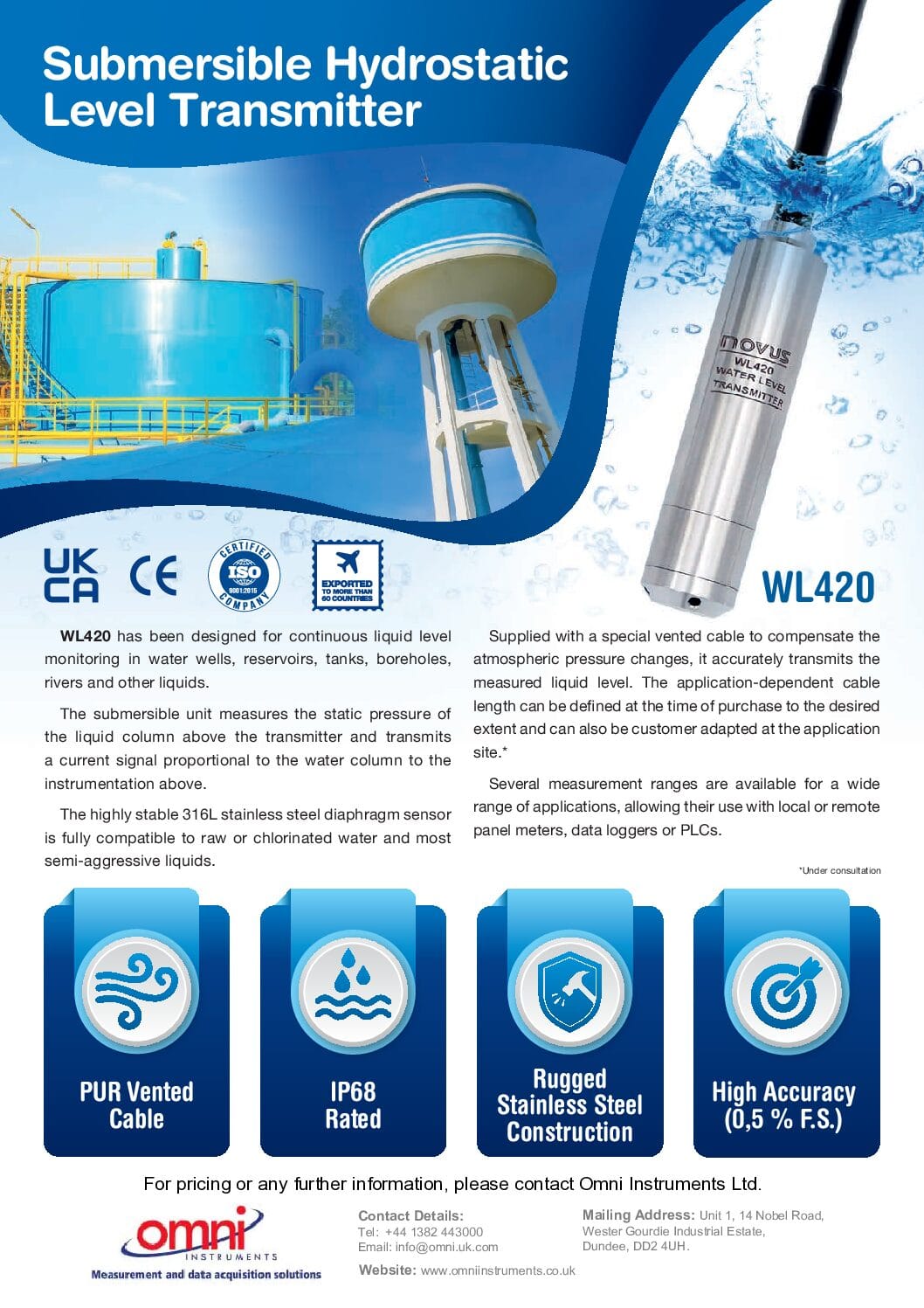 WL420-Submersible-Hydrostatic-Level-Transmitter-pdf - Omni Instruments