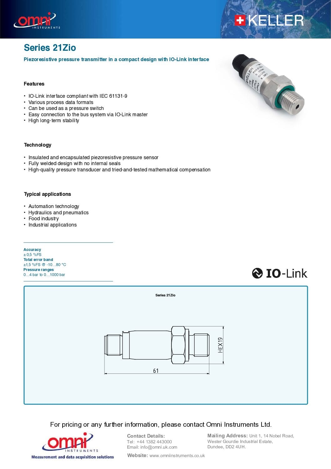 Series-21Zio-Pressure-Transmitter-with-IO-Link-Interface-pdf - Omni ...
